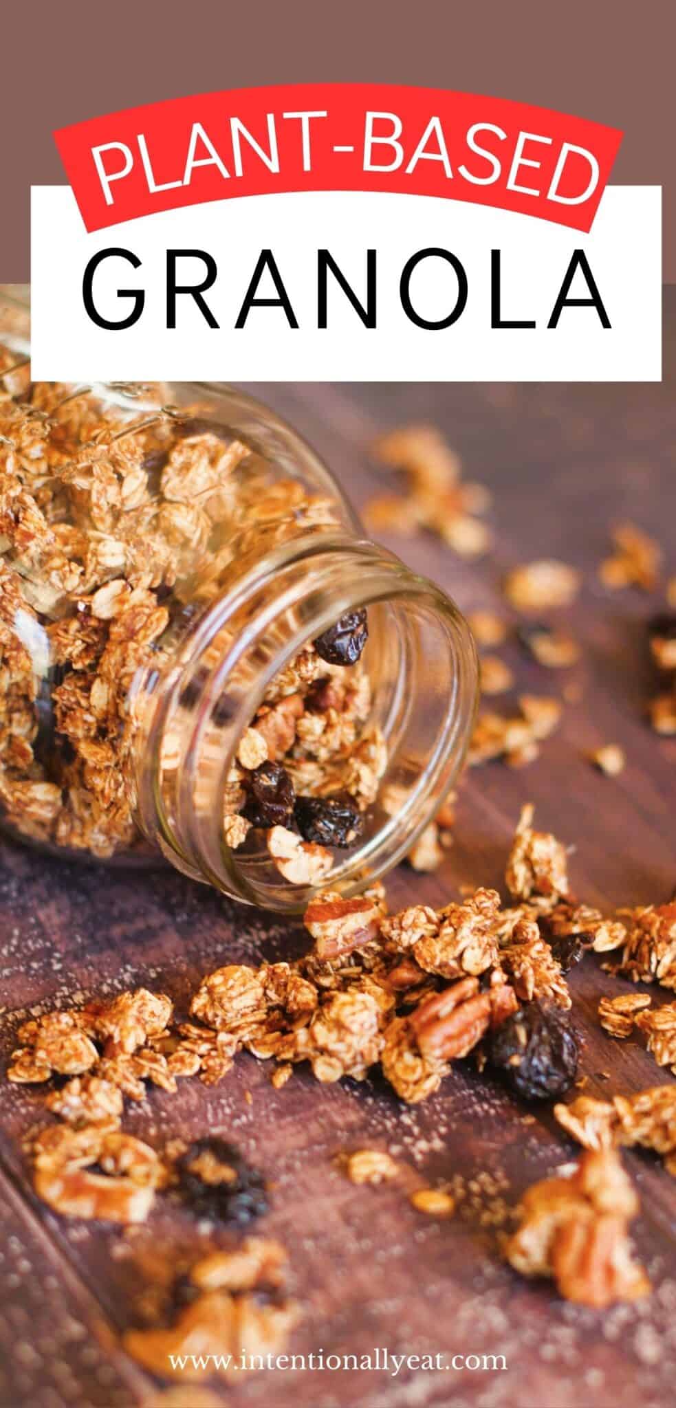 Cinnamon Oat Plant Based Granola Recipe (Oil Free) - Intentionally Eat