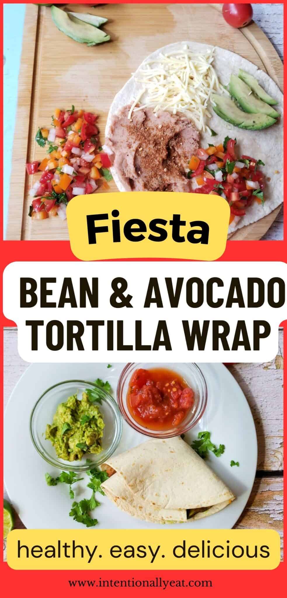 Fiesta Bean and Avocado Tortilla Wrap Recipe - Intentionally Eat