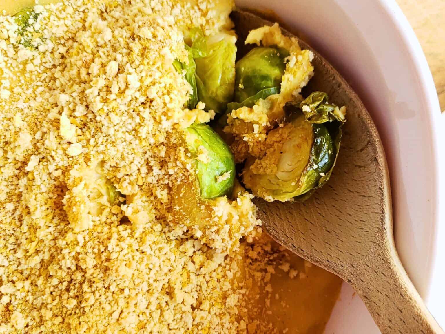 Cheesy Low Carb Brussel Sprout Casserole (Dairy Free) - Intentionally Eat